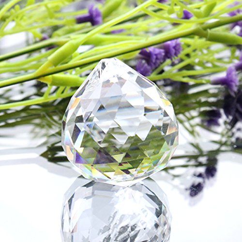 MerryNine Clear Crystal Ball Prism Sun Shine Catcher Rainbow Pendants Maker, Hanging Crystals Prisms for Windows, for Feng Shui, for Gift(80mm/3.15" 1pack)