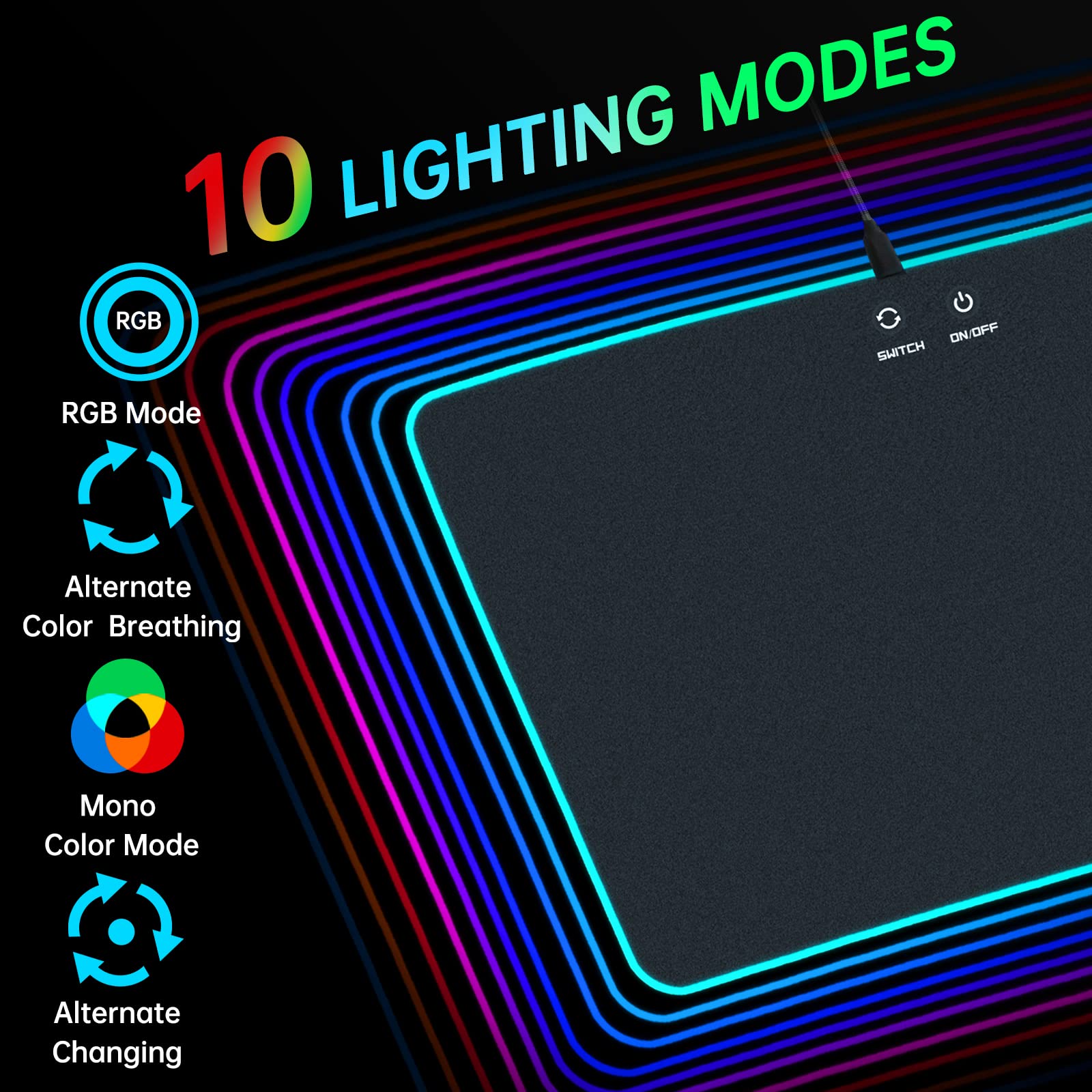 Gaming Mouse Pad Micro Texture Surface Anti-Slip Rubber Base Waterproof Mouse Pad Laptop Gaming 13.77X 10.03 X 0.19Inch