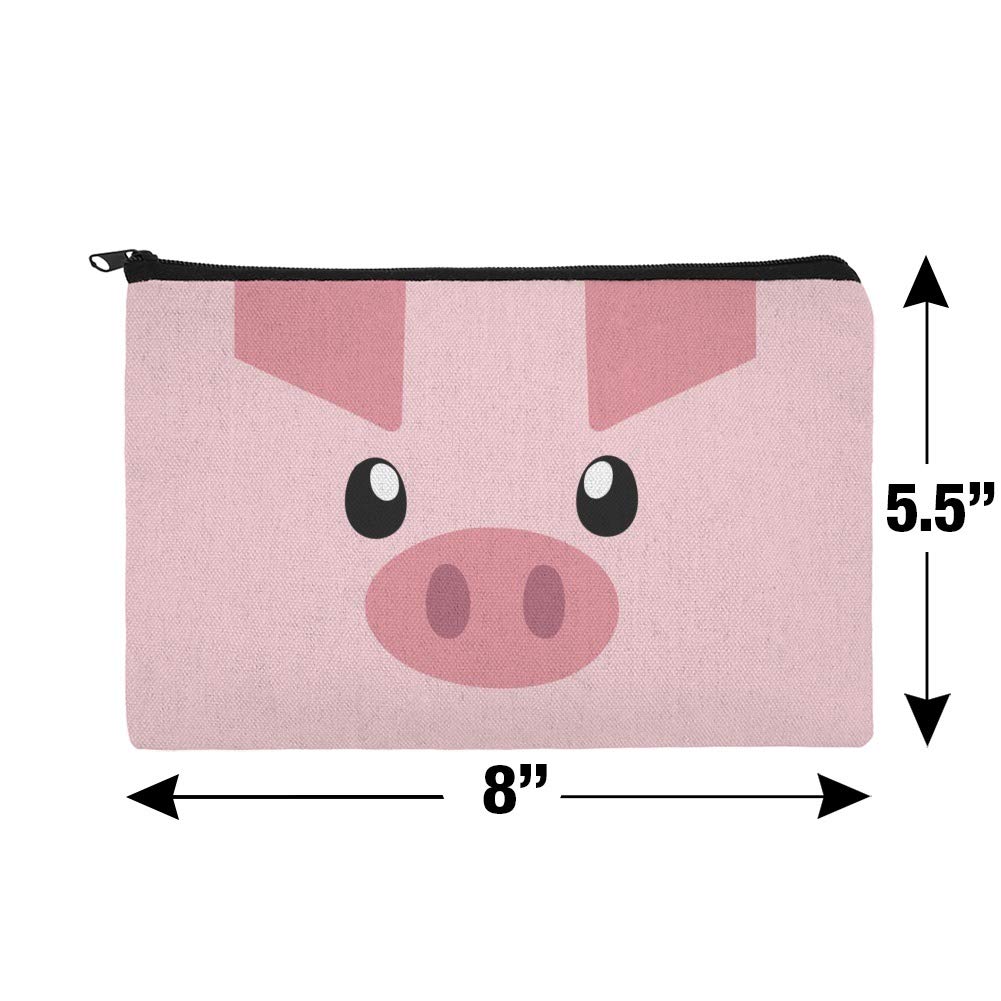 Pig Face Farm Animal Pencil Pen Organizer Zipper Pouch Case