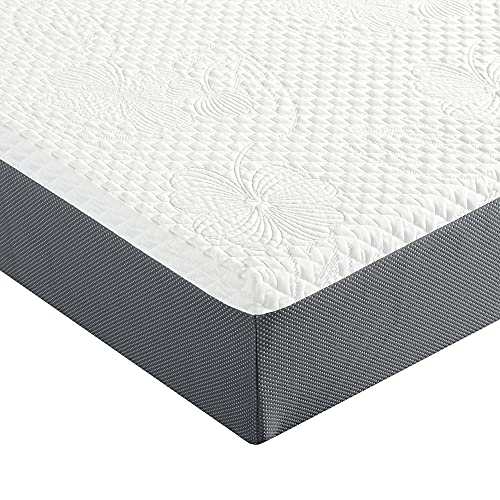 Olee Sleep 9 Inch Ventilated Gel Infused Memory Foam Mattress, CertiPUR-US® Certified, Gray, King