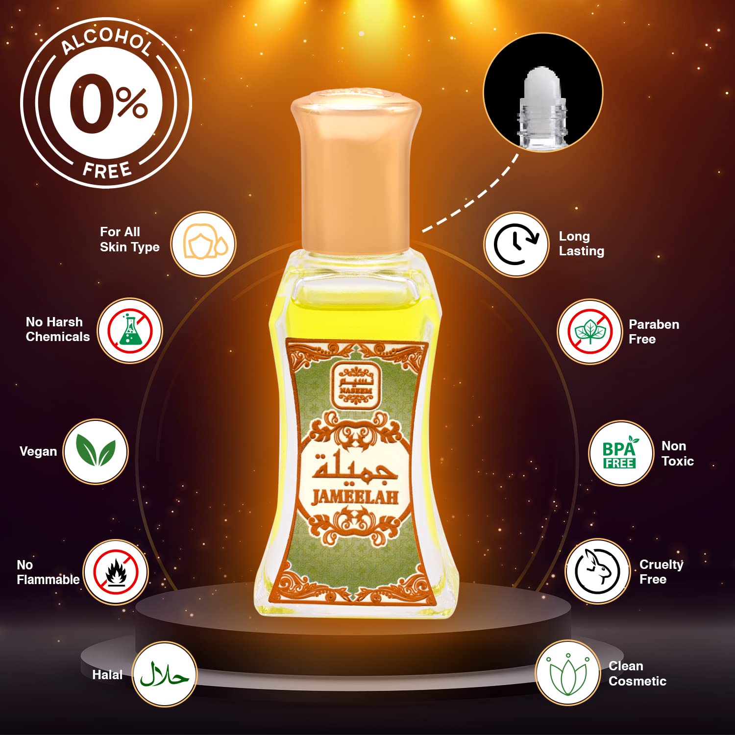 NASEEM Amani Roll on Perfume, Pheromones Perfumes for Women - Arabian Perfume Oil Fruity Jasmine Vanilla Perfume - Alcohol Free & Long Lasting Perfume 0.81 Fl Oz