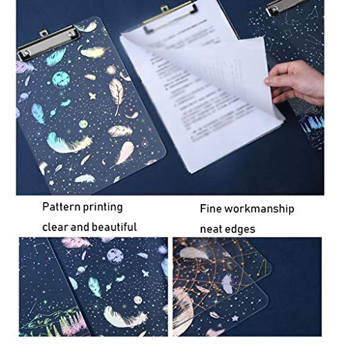 stores Clipboard Word Pad Hangable Design Clipboard Stationery Test Paper Clip Drawing Board Exam Pad Word Board File Clip (Color : E)
