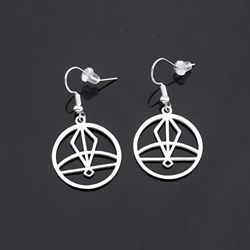 The Owl House Inspired Gift Ice Glyph Charm Earring for Her Owl House Fans Gift (Ice Glyph Earring)