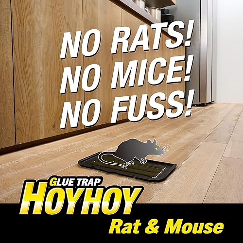 HOY HOY Rat & Mouse Regular Size Glue Trap 8 Traps [4 Pack] - Heavy-Duty Professional Strength Ready-to-Use Pest Control, Kids & Pets Friendly Indoor Home Mouse and Other Household Pests