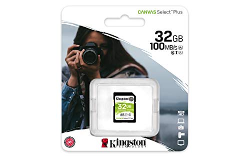 Kingston 32GB SDHC Canvas Select Plus 100MB/s Read Class 10 UHS-I U1 V10 Memory Card (SDS2/32GB)