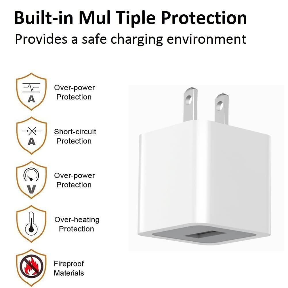 iPhone Charger, [Apple MFi Certified] 10FT Extra Long Lightning Charging Cable High Speed Data Sync Transfer Cord with USB Wall Charger Travel Plug Adapter for iPhone 13 12 11 XS XR X 8 7 6 iPad