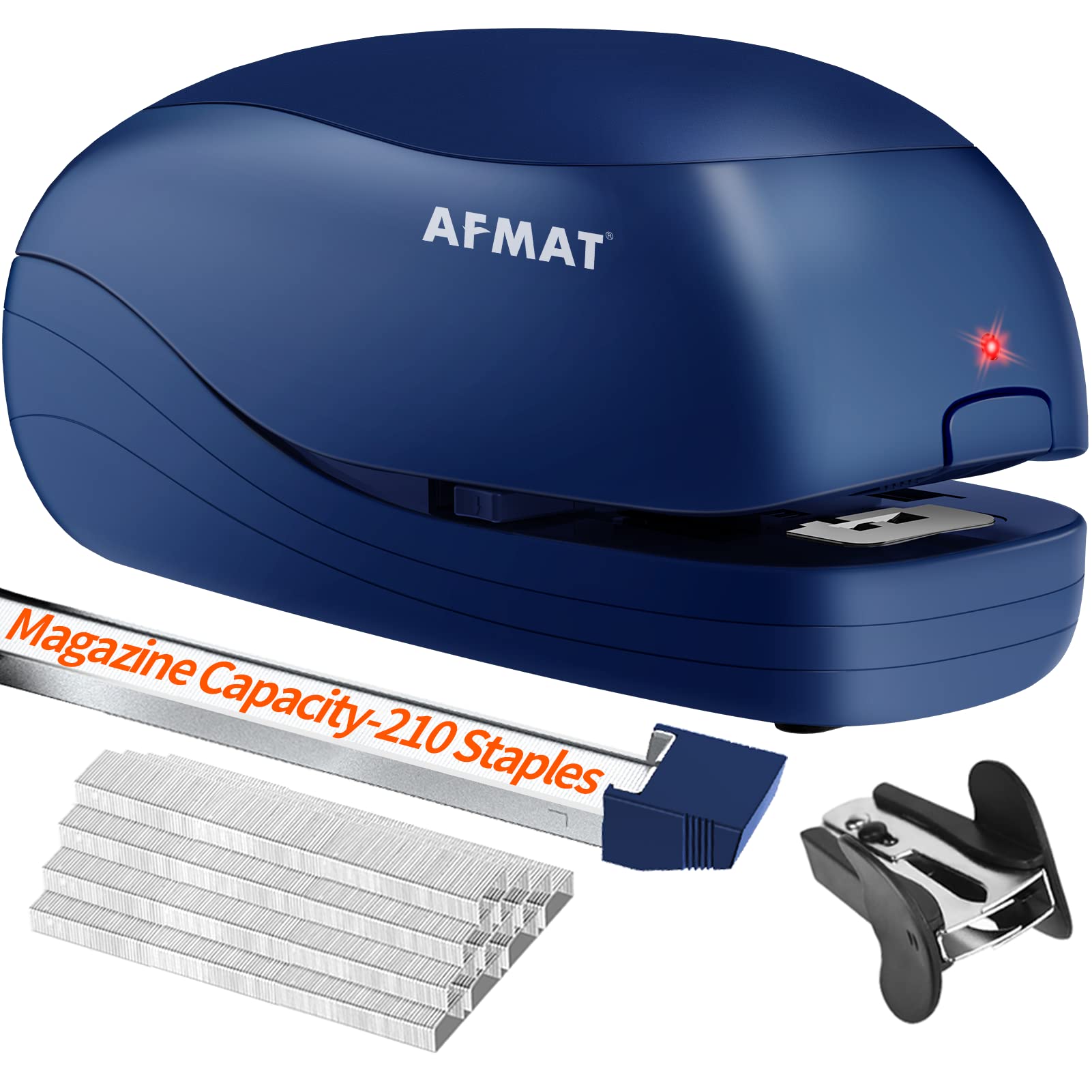 Electric Stapler, Automatic Stapler, Electric Stapler Desktop, AC or Battery Powered Heavy Duty Stapler for Desk, with Reload Reminder & Release Button, 25 Sheets Capacity, Blue
