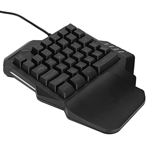 One Handed Gaming Keyboard,35 Keys Mini Gaming Keyboard with LED Backlit Ergonomic Design Accurate Control,Half Keyboard for Win 2000, XP, ME,Vista, Win 7, Win 8, Android