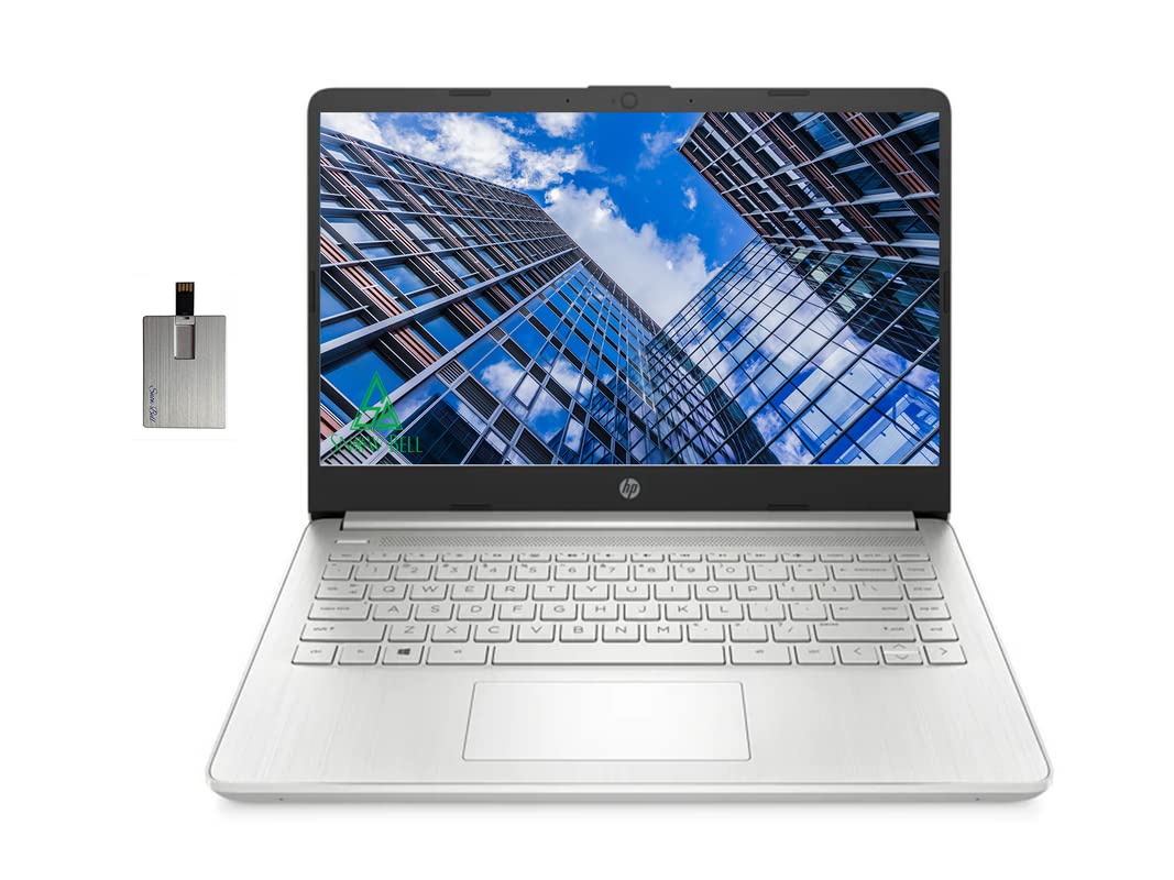 HP 2022 14" HD Touchscreen Display Laptop, AMD Ryzen 3-3250U, 16GB RAM, 512GB PCIe SSD, AMD Radeon Graphics, True Vision HD Camera, Bluetooth, Windows 11 S, Silver, 32GB Snow Bell USB Card