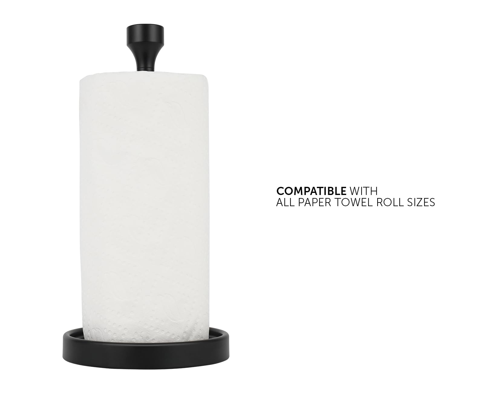 Ivilon Countertop Paper Towel Holder - Modern Bell End Minimalist Design - Color Warm Gold