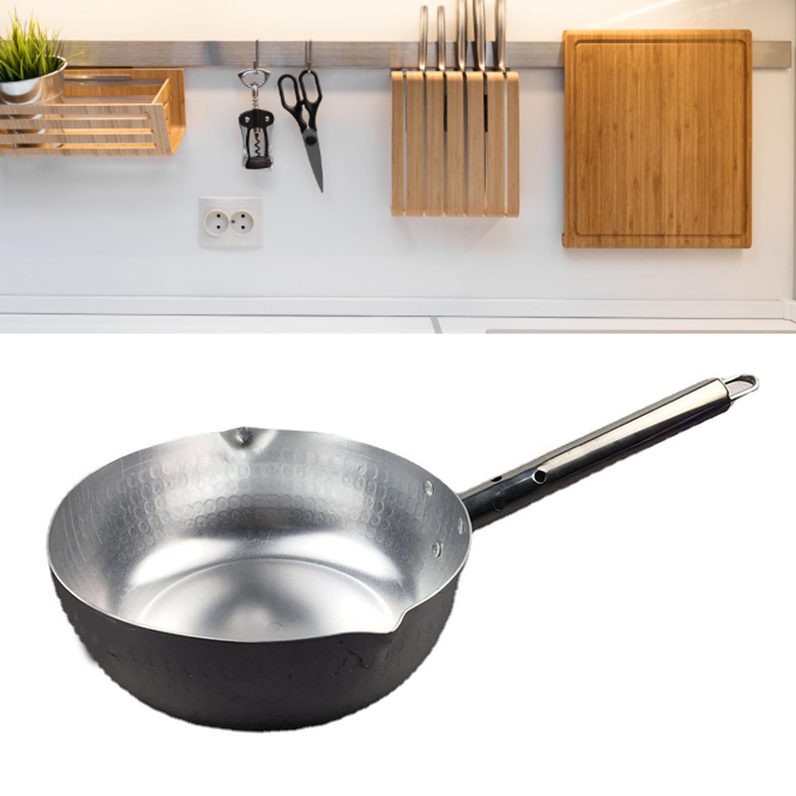 Yukihira Saucepan Aluminum Alloy Fast Heating Japanese Snow Pan for Home Kitchen Cooking (Aluminum alloy)