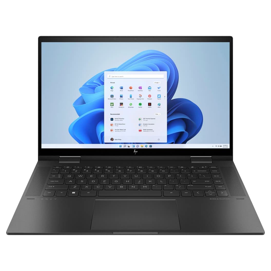 HP 2022 Envy X360 2-in-1 Touch Screen Laptop, 15.6" FHD IPS Display, AMD 6-Core Ryzen 5 5625U (Beat i7-1265U), 32GB DDR4 RAM, 512GB PCIe SSD, USB-C, HDMI, WiFi 6, SD Card Reader, Backlit KB, Win 11