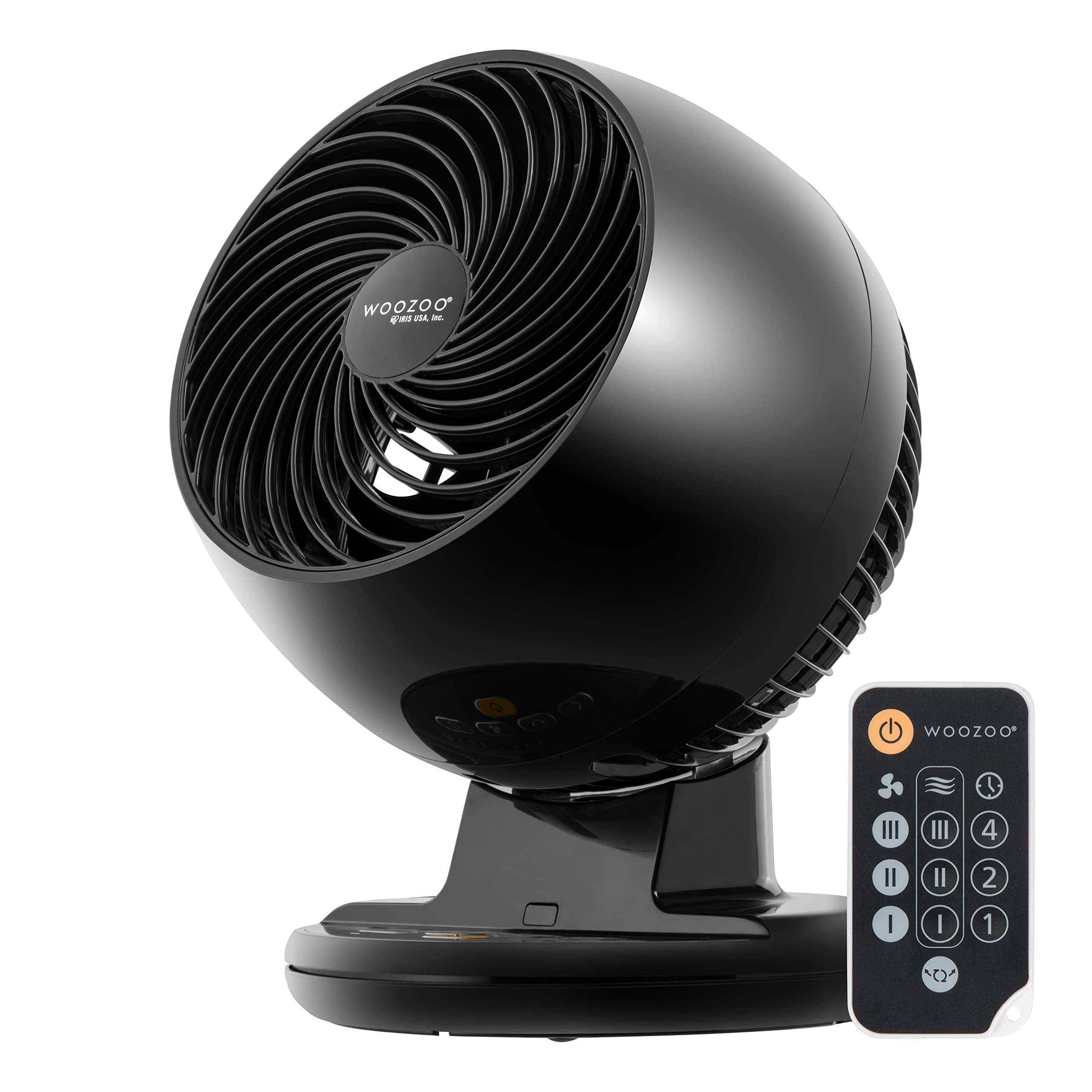IRIS USA WOOZOO Oscillating Fan, Vortex Fan, Remote Equipped 7-in-1 Fan w/ Timer/ Multi Oscillation/ Air Circulator/ 3 Speed Settings, 74ft Max Air Distance, Large, Black