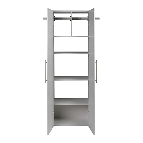 Prepac HangUps 24" Large Garage Cabinet, Bathroom Cabinet Wall Mount, Laundry Cabinet, Kitchen Wall Cabinet, Ideal for Garage, Kitchen and Laundry Organization 24" W x 72" H x 12" D, Light Gray