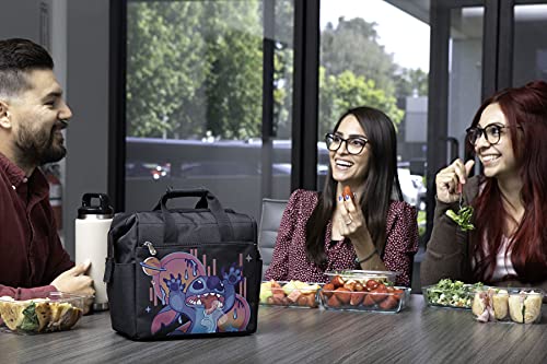 PICNIC TIME Disney Lilo & Stitch Drool On The Go Lunch Bag, Soft Cooler Lunch Box, Insulated Lunch Bag, (Black)