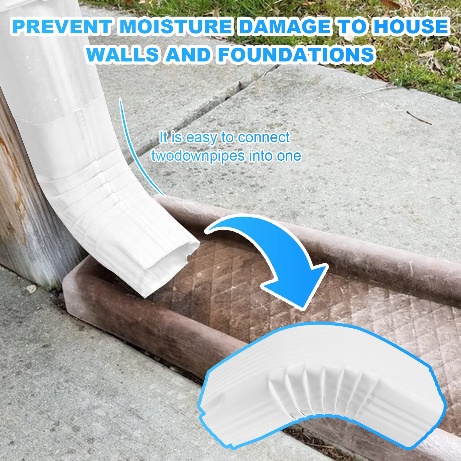 Downspout Gutter Elbow Style A 3" x 4" Angle is 75° White Aluminum 1pack