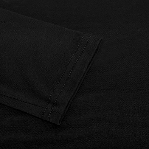 OThread & Co. Women's Long Sleeve T-Shirt Scoop Neck Basic Layer Stretchy Shirts (Medium, Black)