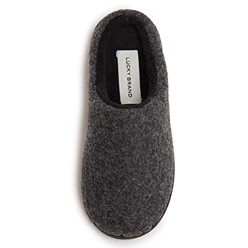 Lucky Brand Boy's Faux Wool Clog Slippers with Memory Foam