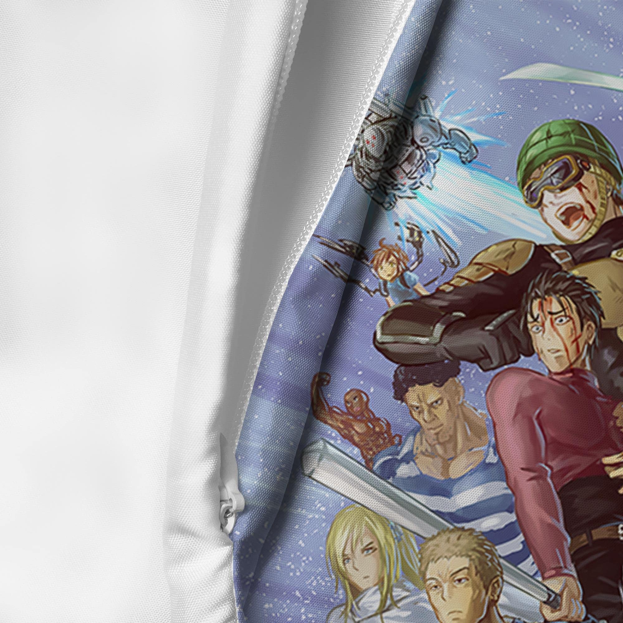 NICHIYOBI Punch Hero Anime Genos Saitama Duvet Cover Set 3D Bedding Comforter Cover 3 Pcs (1 Duvet Cover+2 Pillowcases) Bedding Set (02,Full-80x90in+20x30in*2)