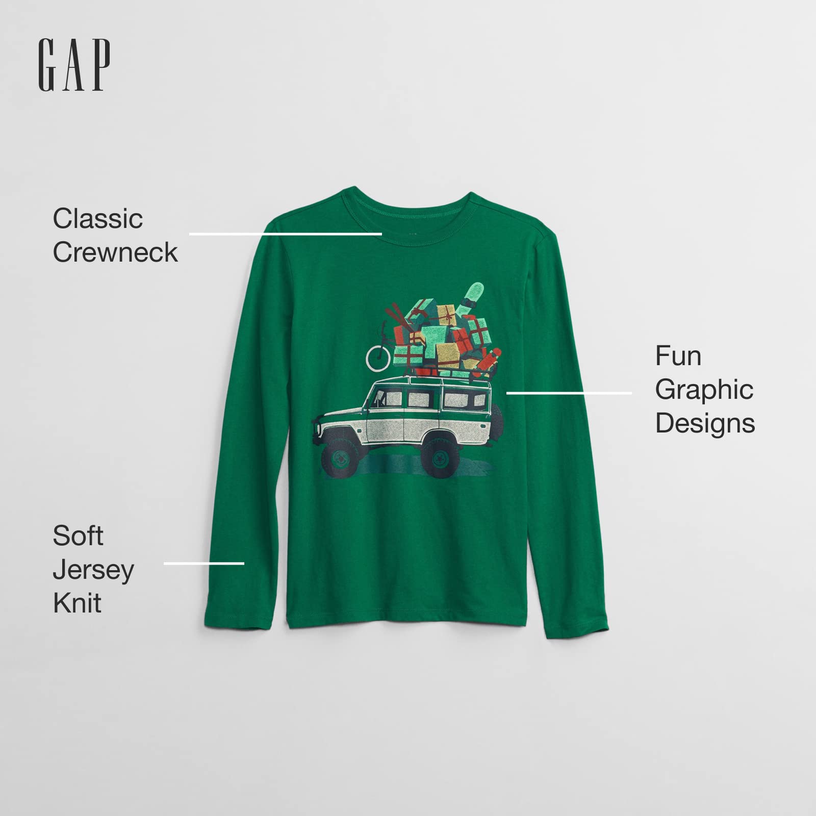 GAP Boys Long Sleeve Graphic T-Shirt T Shirt, Orange Jubilee 12, Medium US