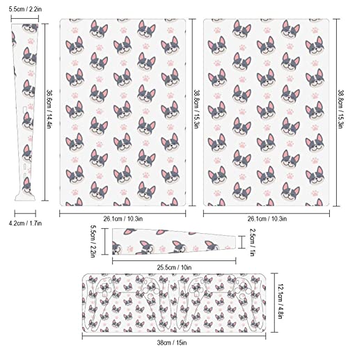 French Bulldog with Footprint Full Protective Skin Cover Design Wrap Decal Sticker Compatible with PS5 Digital Edition Console and Controller