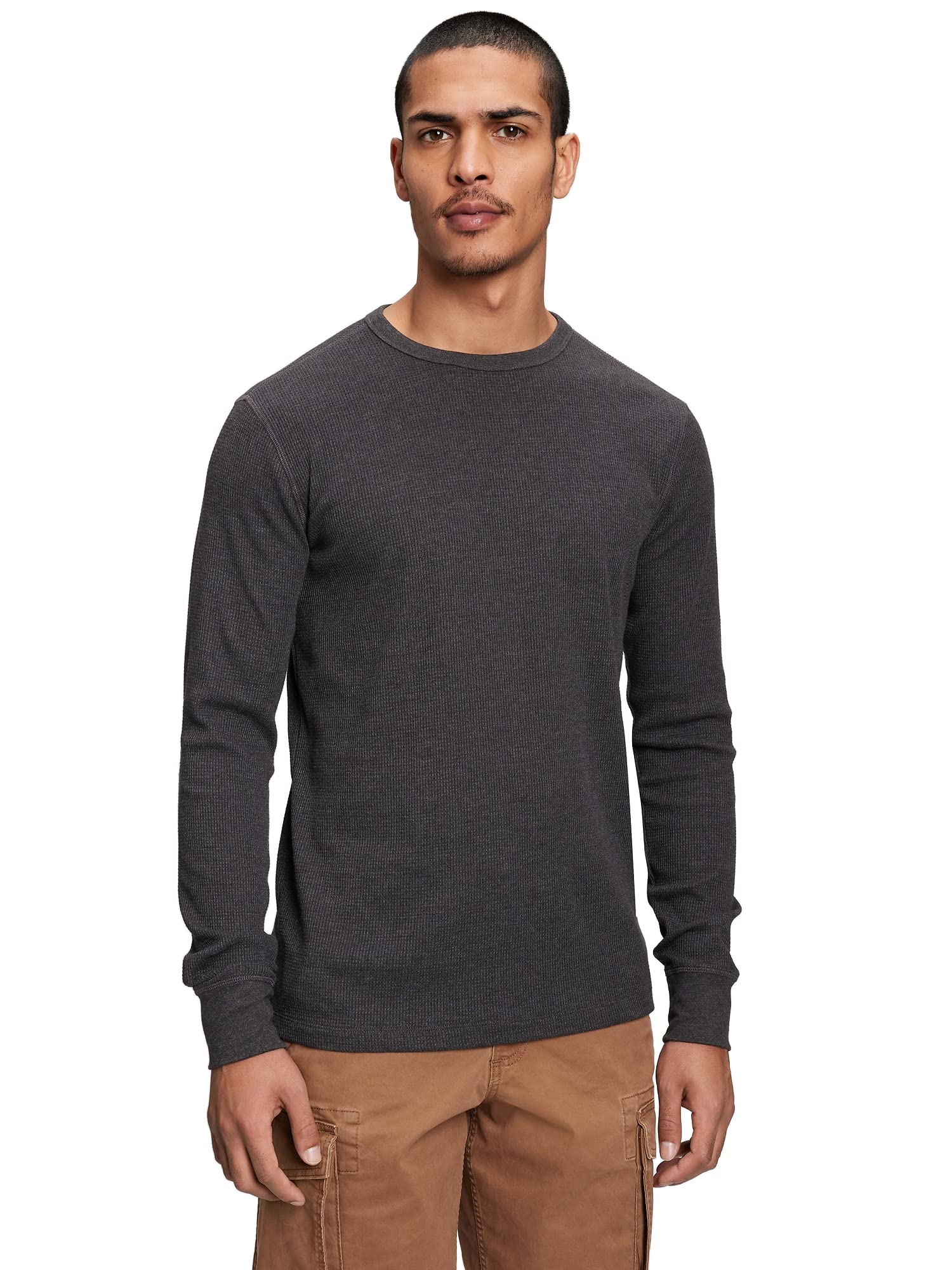 GAP Mens Waffle Crewneck Long Sleeve T-Shirt, B85, M