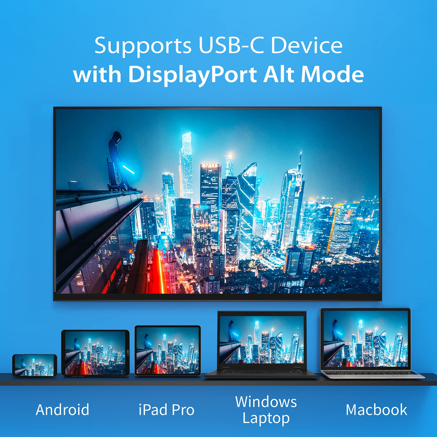 j5create ScreenCast USB-C to HDMI Wireless Display Transmitter and Receiver + USB Type C to HDMI Cable (JVAW62 + JCC154G)