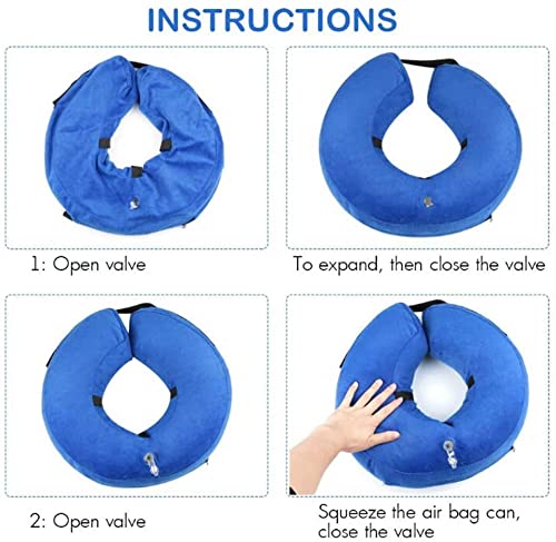 QIYADIN Soft Dog Recovery Collar, Adjustable Protective Inflatable Pet Cone for Dogs and Cats After Surgery, Prevent Pets from Biting & Scratching (Medium)
