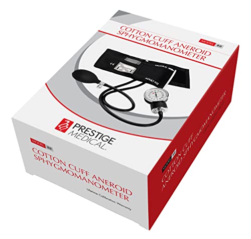 Prestige Medical Adult Cotton Aneroid Sphygmomanometer, Black