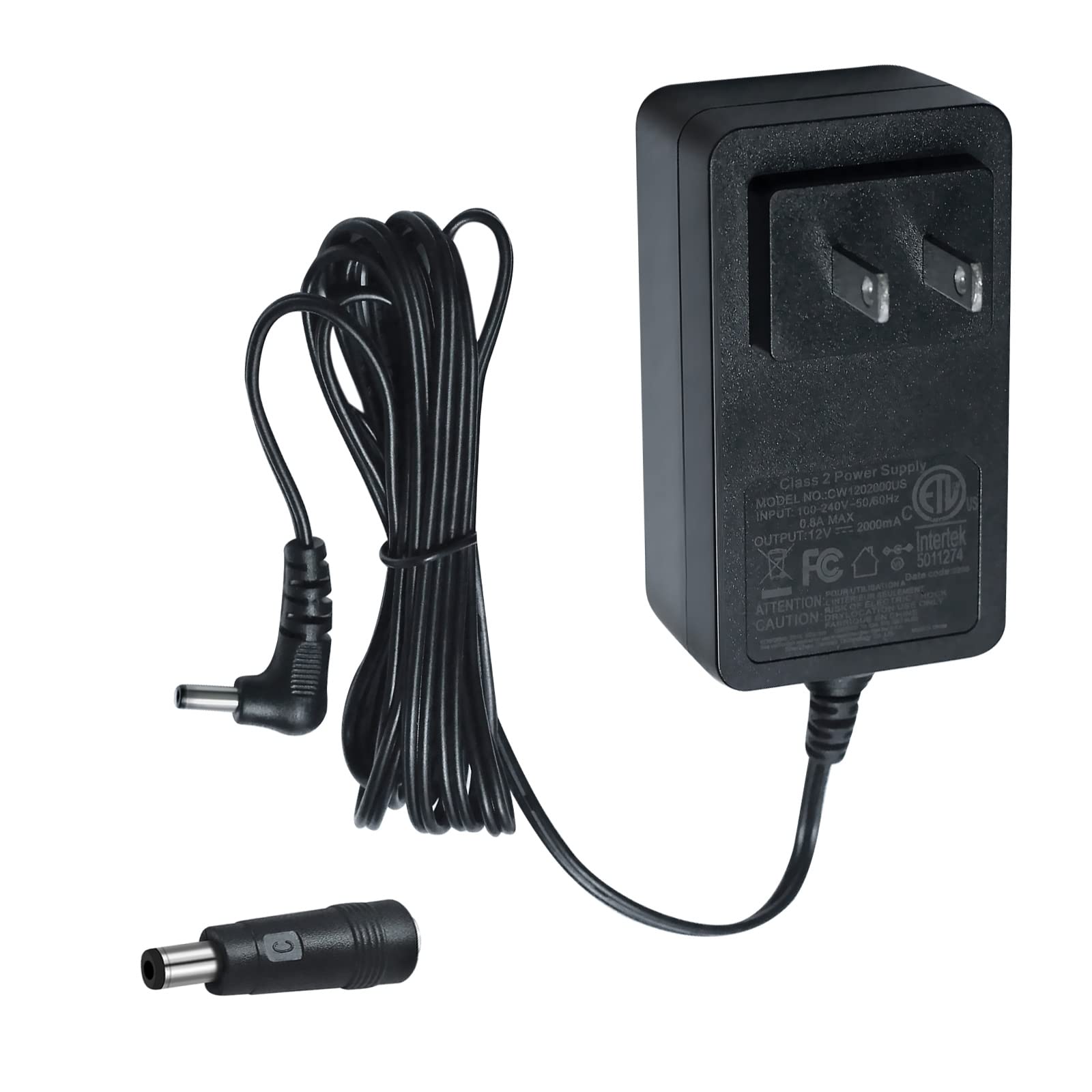 DTECH 12V 2A Power Adapter Supply AC to DC 3.5mm x 1.35mm Plug Wall Charger 4 Feet Extra Long Cord (Input 100V - 240V, Output 12 Volt 2 Amp)