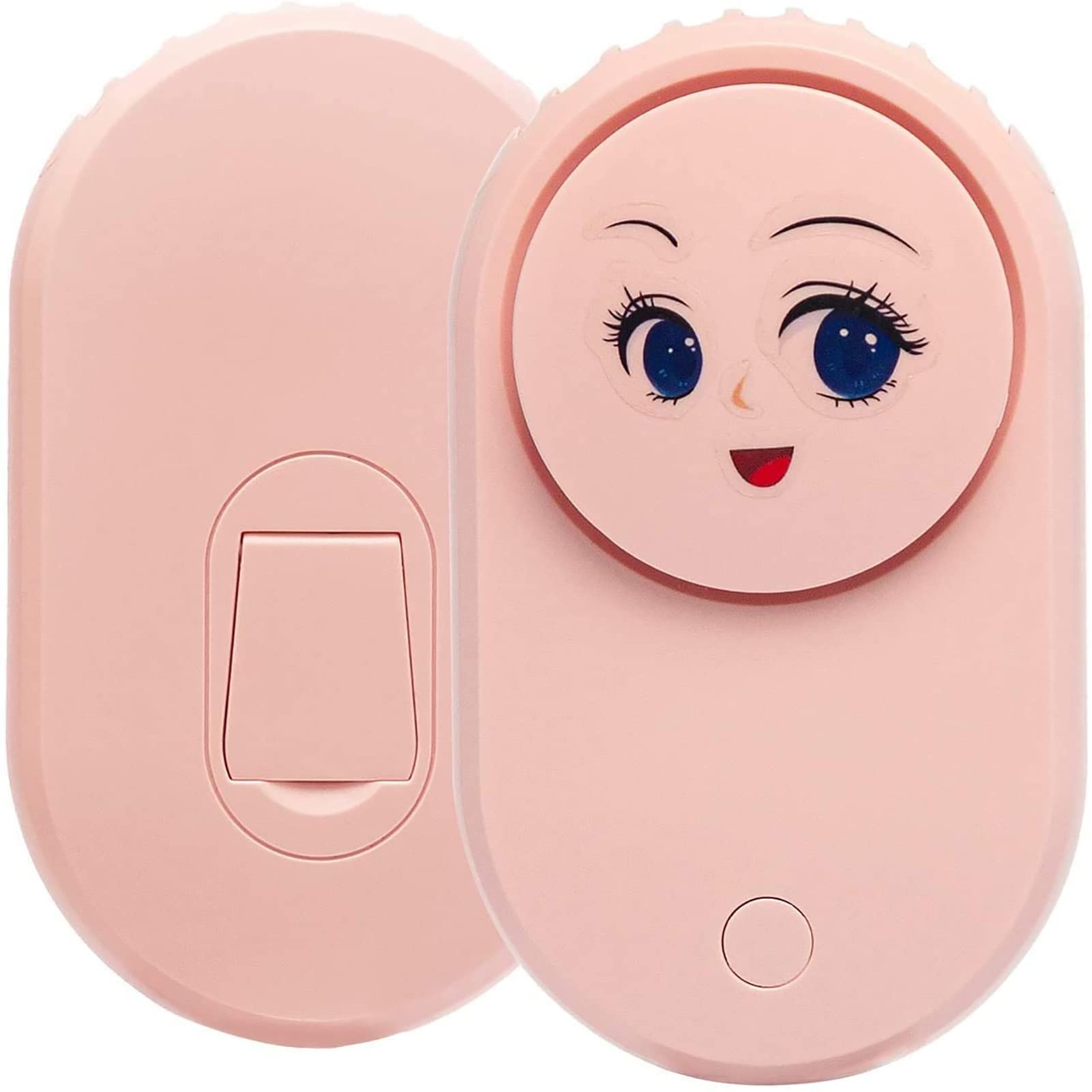 Feugole USB Mini Fan Air Conditioning Blower for Eyelash Extension Rechargeable Electric Fan Portable Small Dryer with 4 Sizes Cartoon Eyes Stickers
