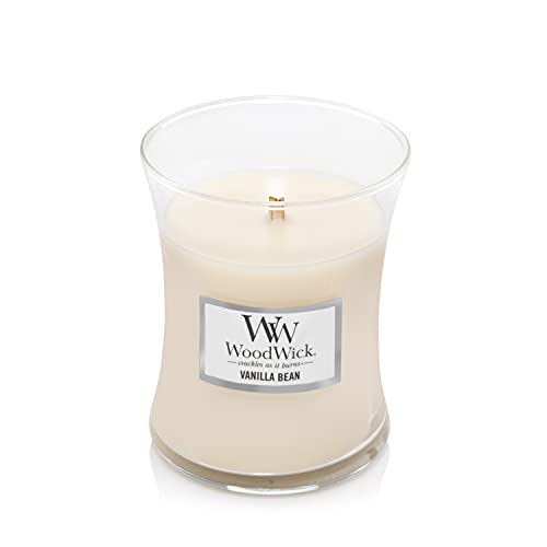 WoodWick Vanilla Bean Medium Hourglass Candle, 9.7 oz& Honeysuckle Medium Hourglass Candle, 9.7 oz.