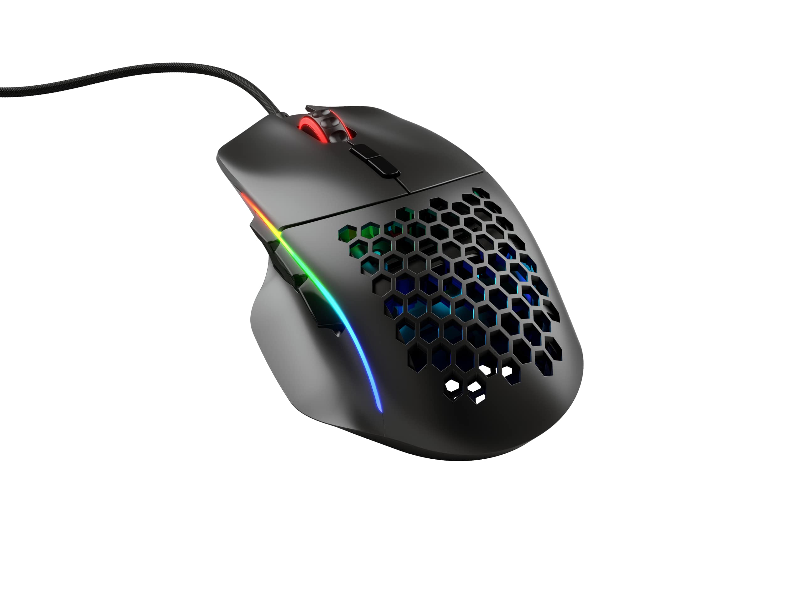Glorious Gaming Model I Wired Gaming Mouse - 69g Superlight, 2 Swappable Buttons, RGB, PTFE Feet, 9 Programmable Buttons, Side Thumb Rest - Black