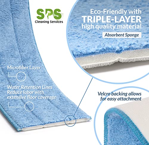 Microfiber Cleaning Pad Refills Spray Mop Replacement Head Commercial Heavy Duty 18 inch Mop Pads for Hardwood Floor Washable