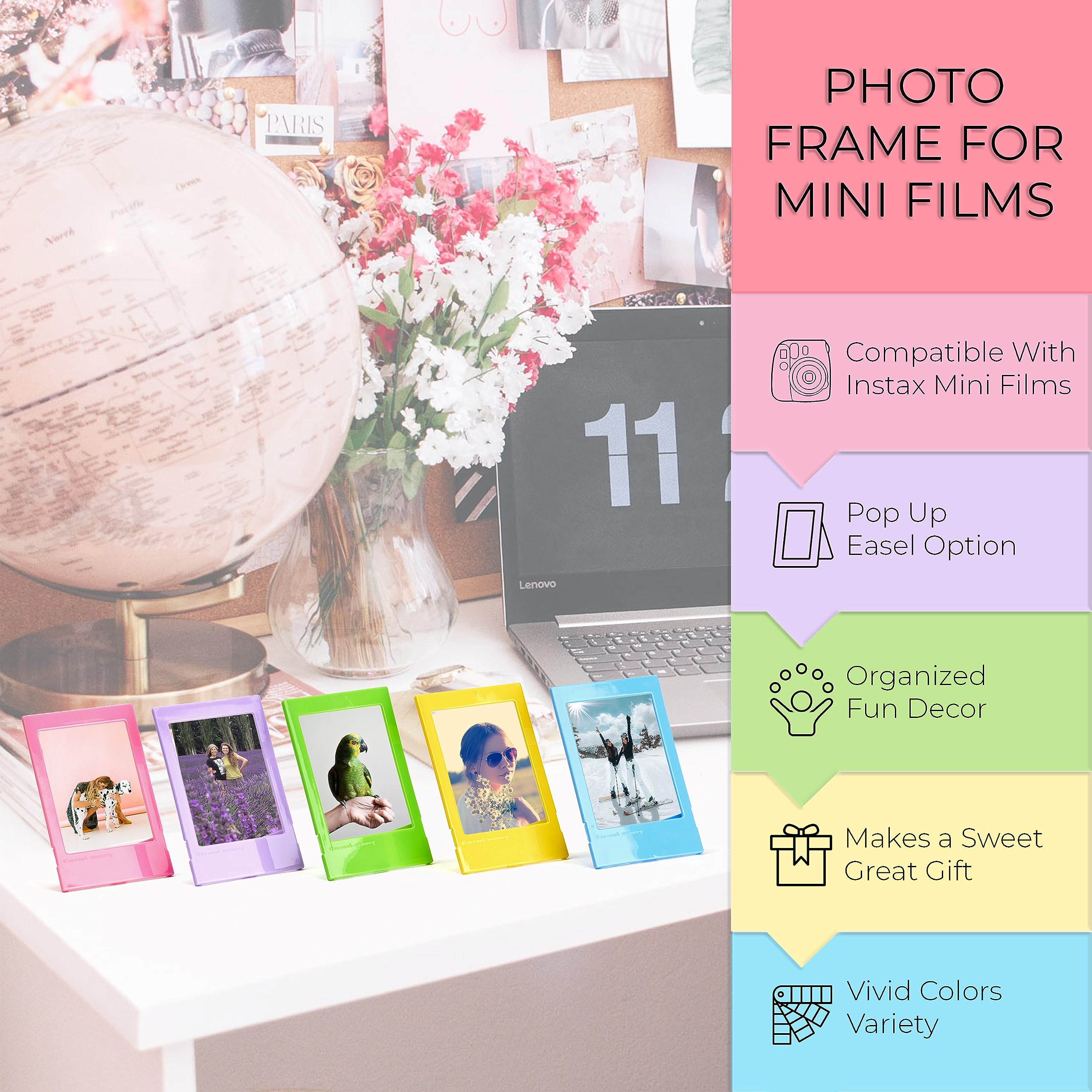 Fujifilm Instax Mini 11 Instant Film Camera, Fuji Instax Mini Film 10 Sheets, Color Frames for Mini Prints, Gift Bundle (Lilac Purple)