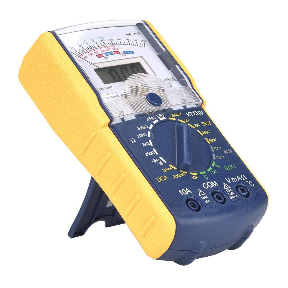 Dual-Display Analog Multimeter KT7310 High Sensitivity&Precision Handheld Double Display Analog Digital Multimeter Voltage Current Resistance Strong Rubber Shell