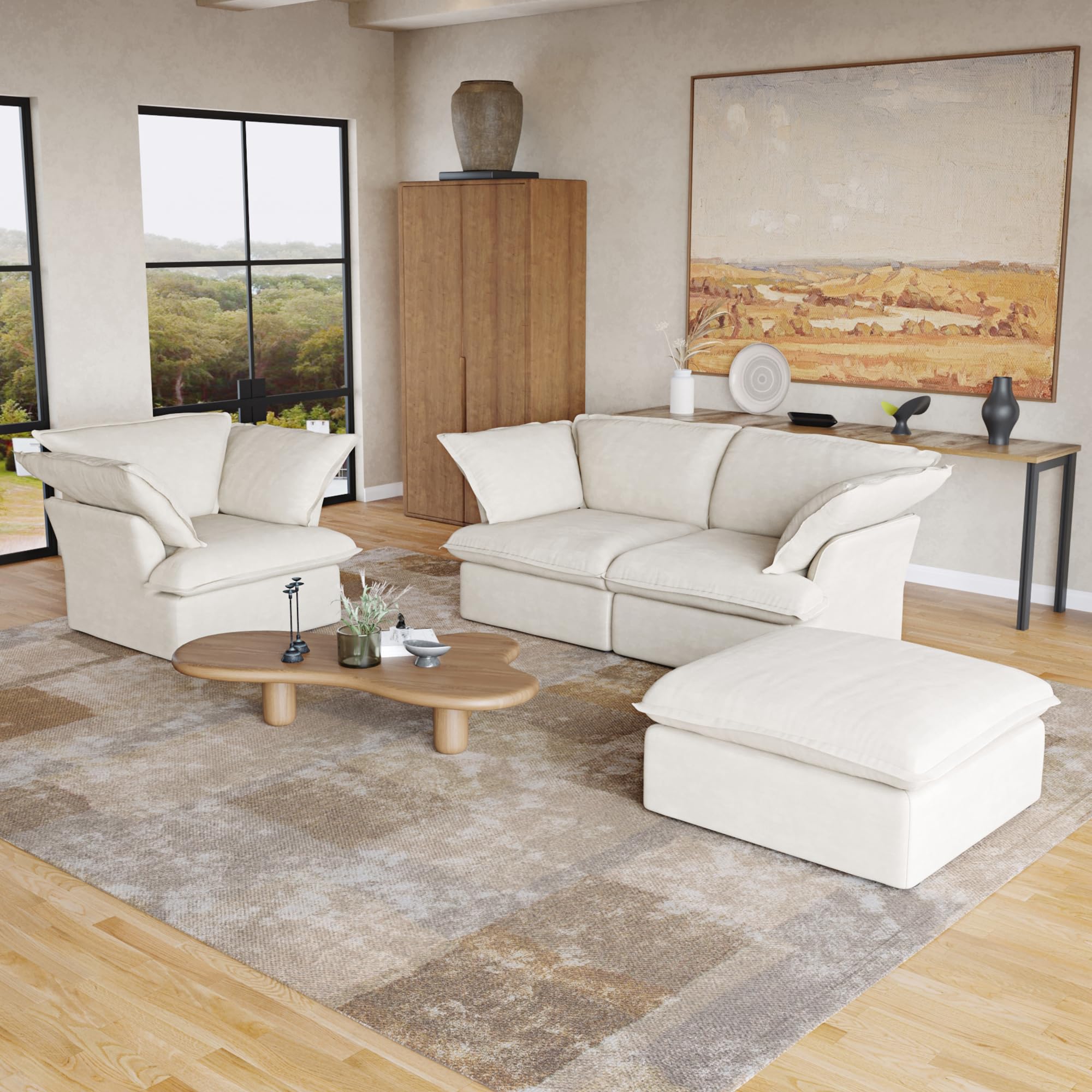 MGH Ottoman, Modular Sectional Sofa,Minimalist Sofa Couch for Modern Living Room Sofa Sets for Office House