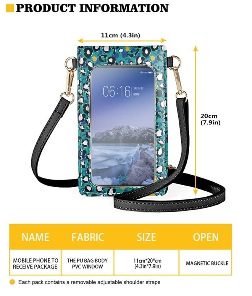 GLUDEAR Lightweight PU Leather Phone Purse Clear Van Gogh Print Small Crossbody Bag Cell Phone Pouch Shoulder Bag,Monet Water Lilies