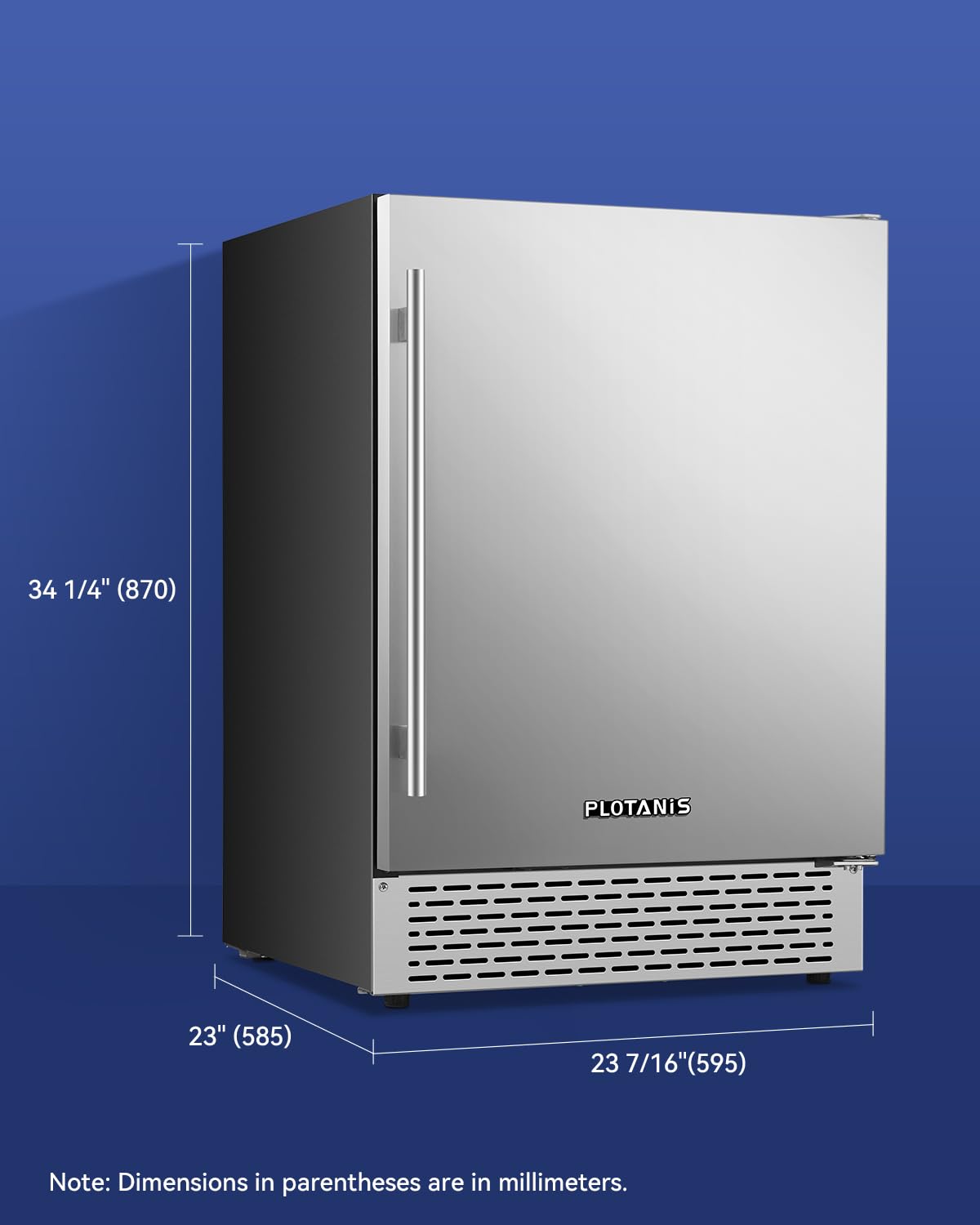 Plotanis 24 Inch Beverage Refrigerator 190 Cans Beverage Fridge with Stainless Steel Door Built-in or Freestanding Beverage Cooler with Adjustable Shelves for Soda Beer or Wine