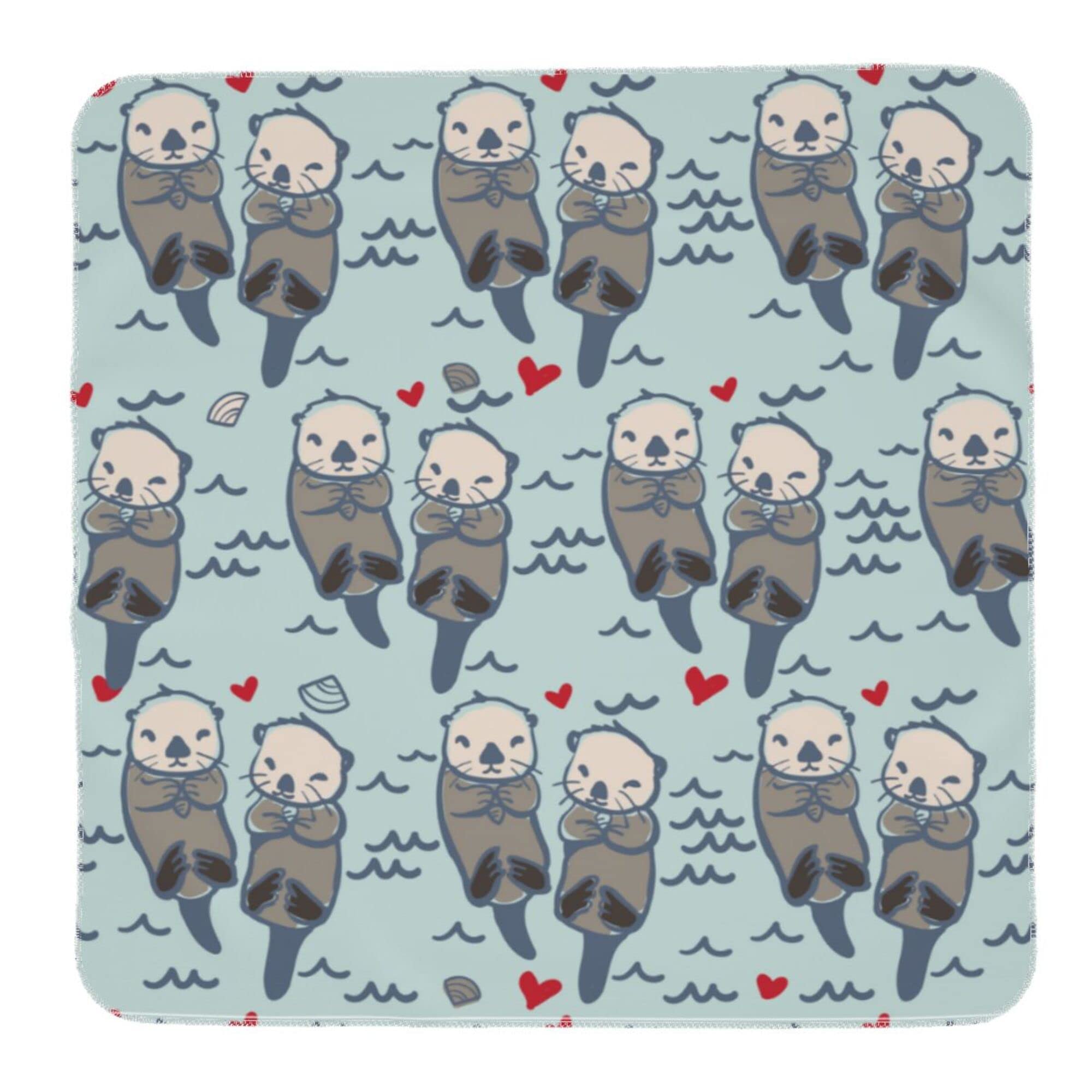 Otter Swaddle Blanket Baby Blankets Super Soft Receiving Blanket for Boys Girls Newborn Infant 35.4 X35.4 Inch