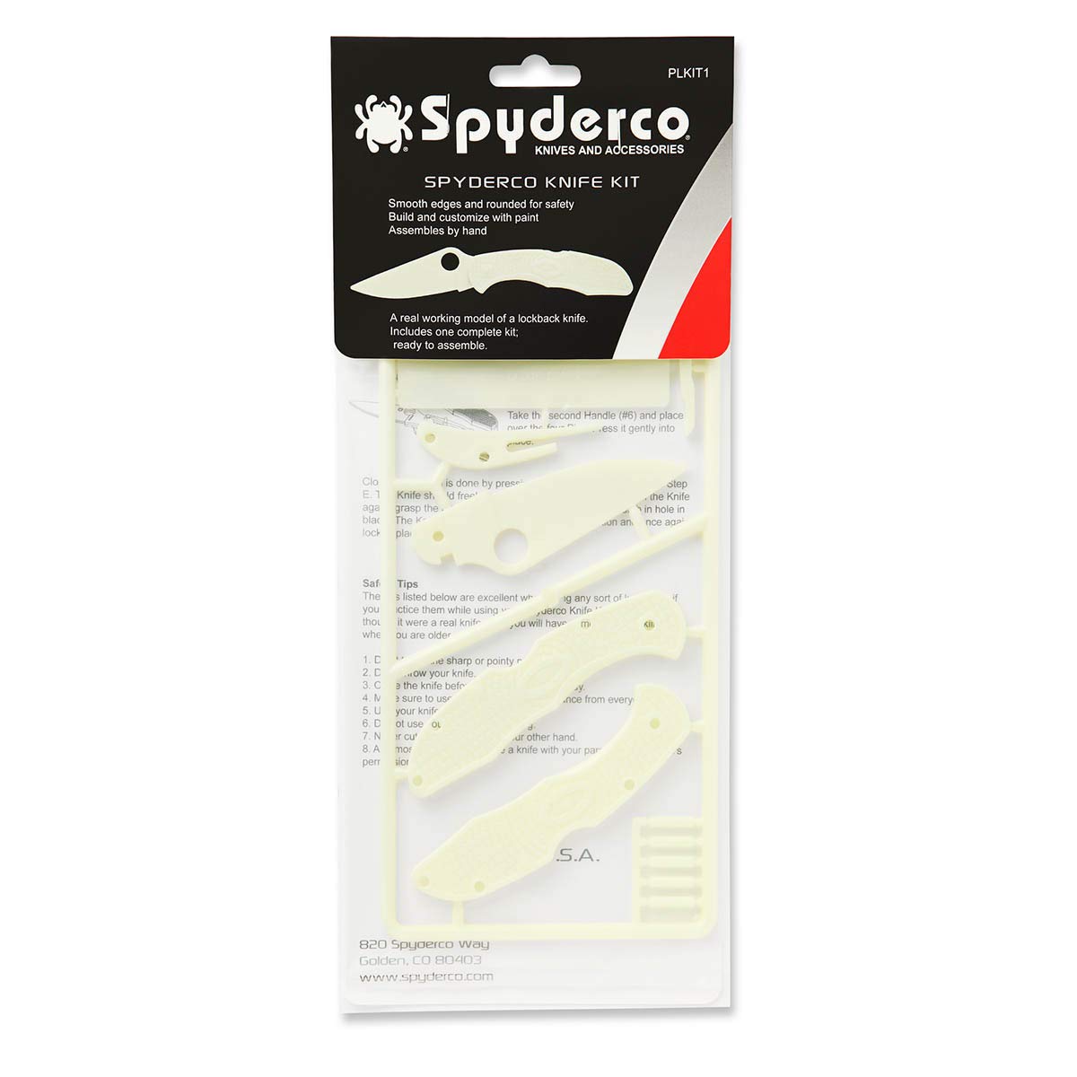 Spyderco Delica 4 Plastic Knife Kit - Glow-in-the-Dark and Easy Customization - PLKIT1