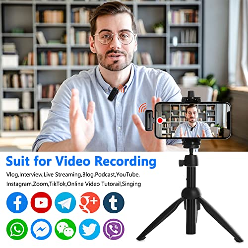 GARMEE Wireless Lavalier Microphone for iPhone, iPad - 2 Pack with Charging Case, 7H Professional Lapel Microphone Cordless Mini Mic, Clip on Microphone for Recording, Podcast Vlog YouTube TikTok