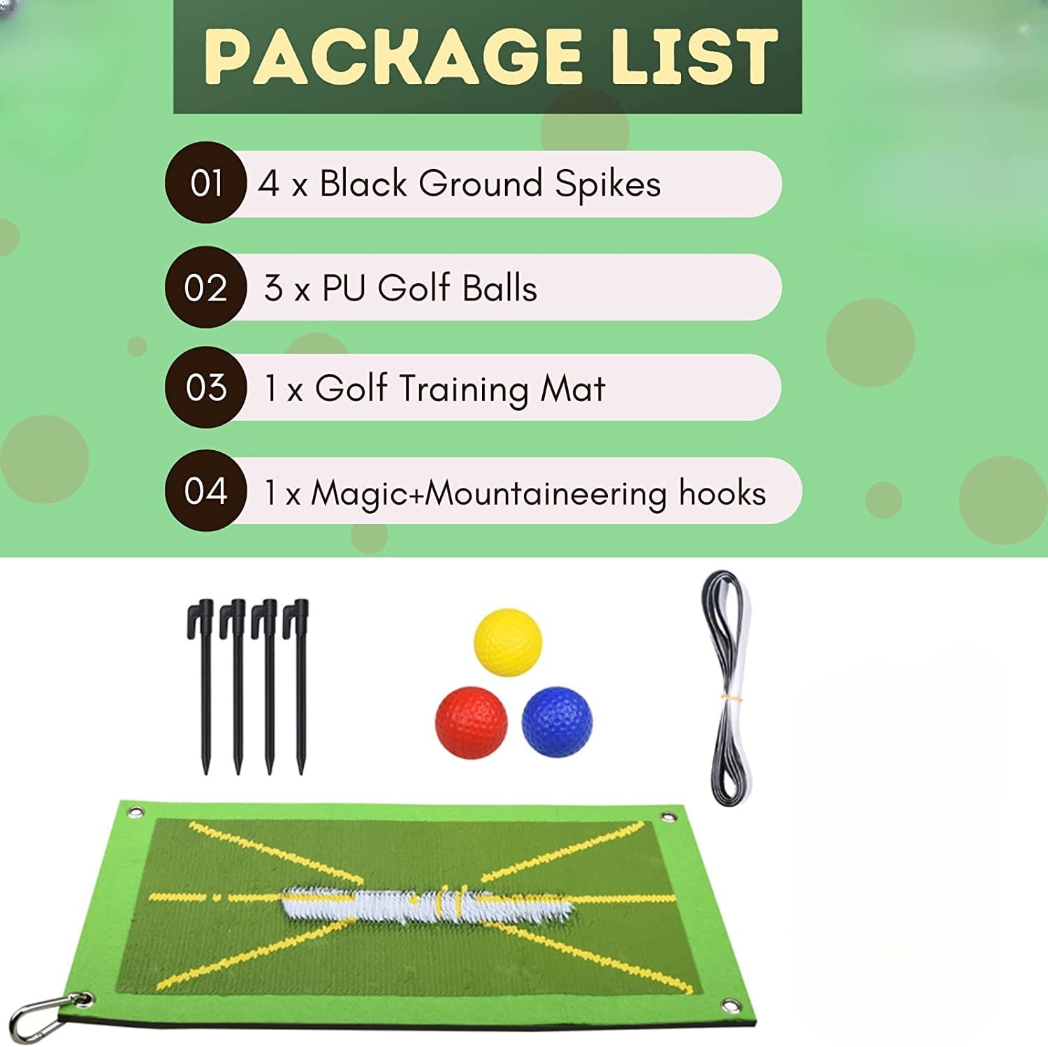 Golf Training Mat for Swing Detection Batting - Practice Golf Swing Path Mat Indoor Outdoor - Golf Swing Training Detection Mat - Golf Swing Impact Mat - Golf Swing Detection Hitting Mat