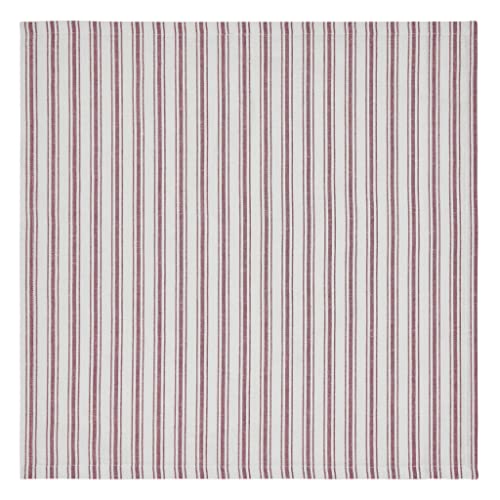 Piper Classics Timeless Ticking Red Ruffled California King Bedspread, High Skirt on 3 Sides, Vintage Farmhouse Bedding, Christmas