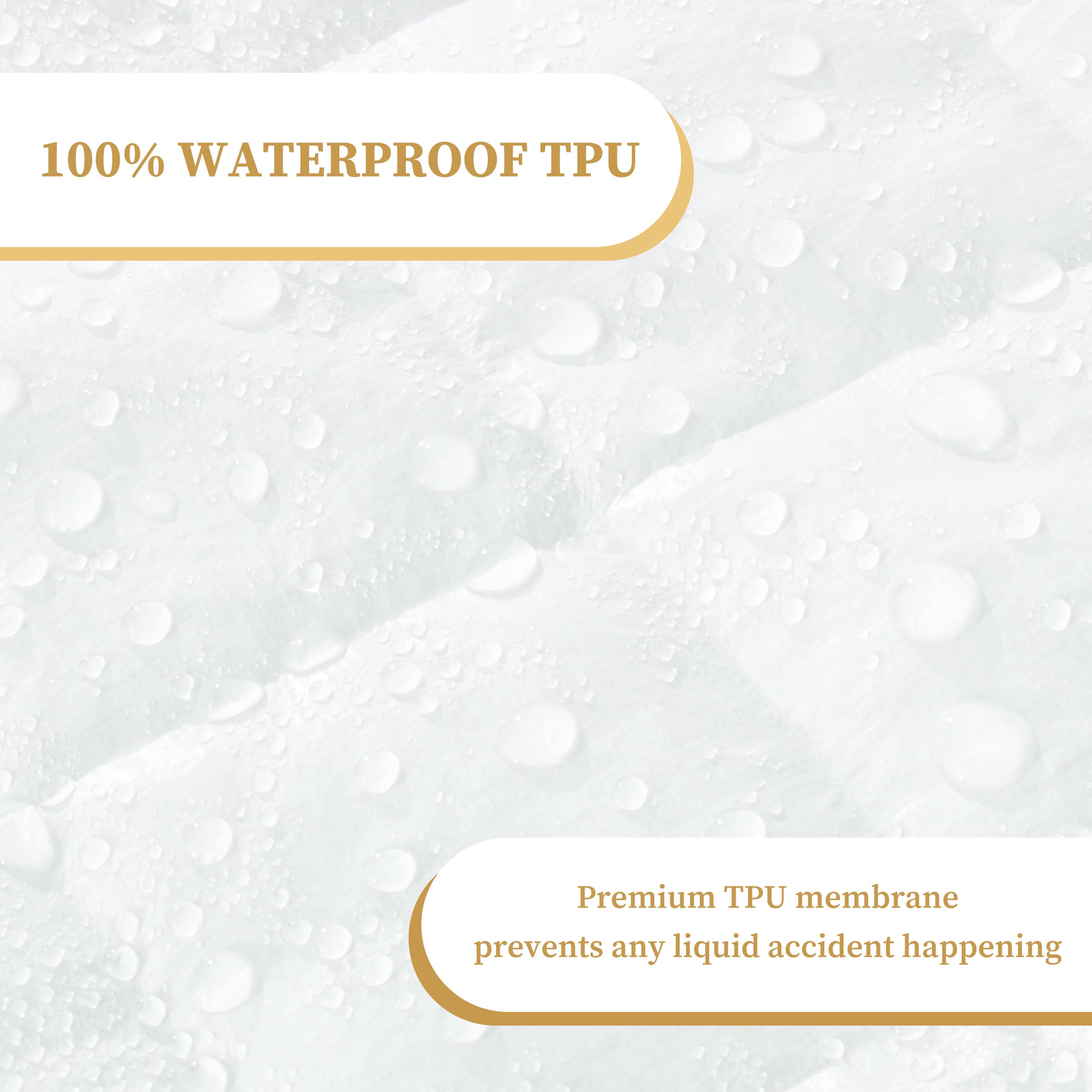 Quilted Fitted Queen Mattress Pad Cover, Waterproof Mattress Protector, Deep Pocket Elastic Fits Up to 21'', Breathable Soft Alternative Filling Mattress Pad