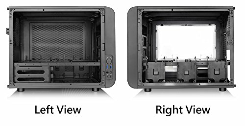 Thermaltake Core V21 SPCC Micro ATX, Mini ITX Cube Gaming Computer Case Chassis, Small Form Factor Builds, 200mm Front Fan Pre-installed, CA-1D5-00S1WN-00 Black