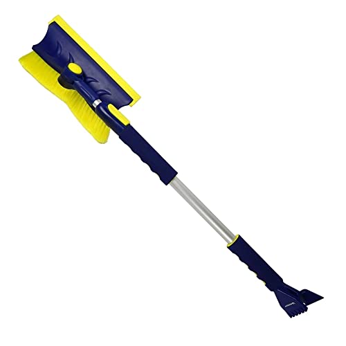 Koolatron Michelin Colossal Extendable 34-49" Snow Brush for Trucks, Swivel Head, Squeegee, Ice Scraper, Ergonomic, Scratch Free Auto Window Snowbrush, Windshield Broom for Car, SUV