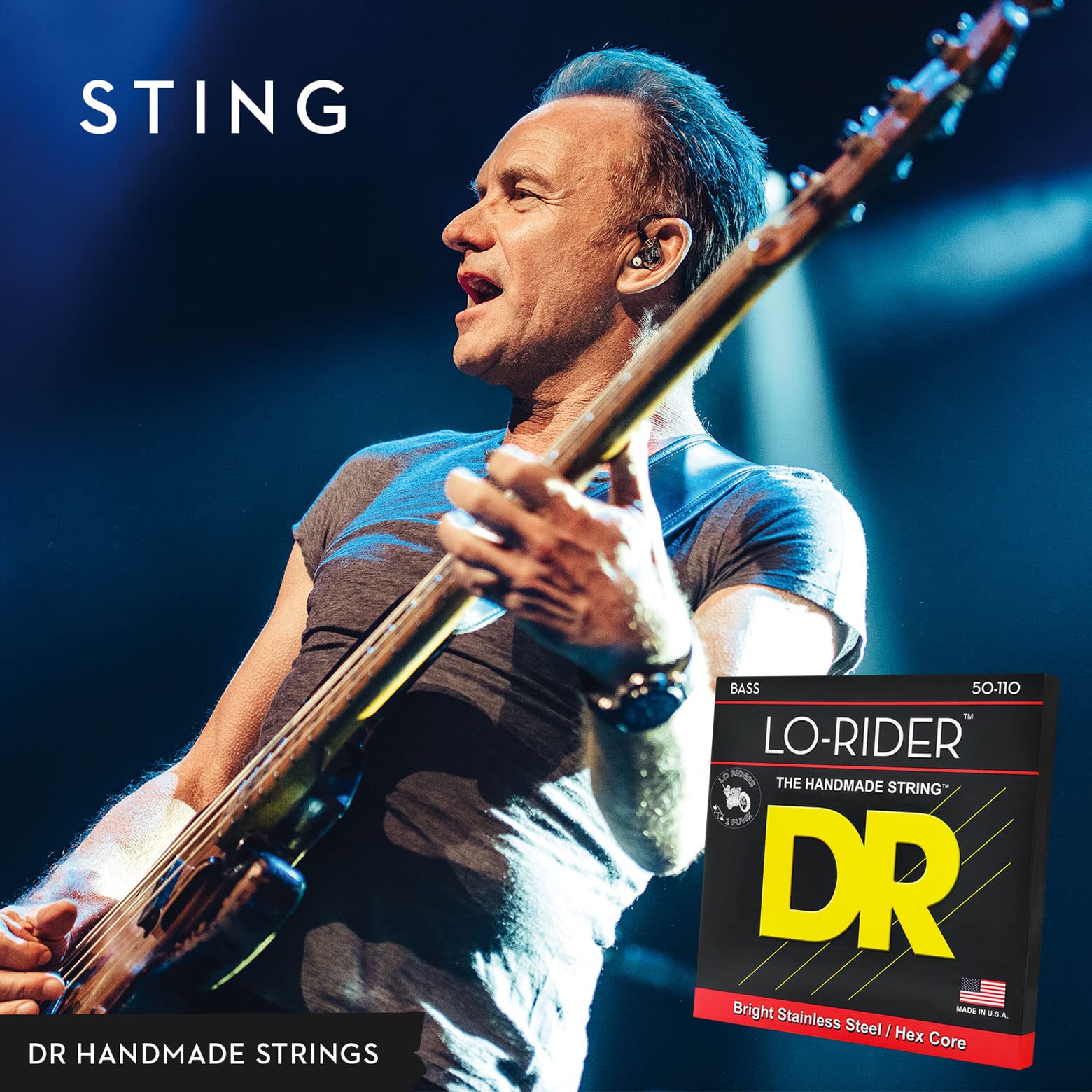 DR Strings Lo-Rider - Stainless Steel Hex Core Bass 45-105