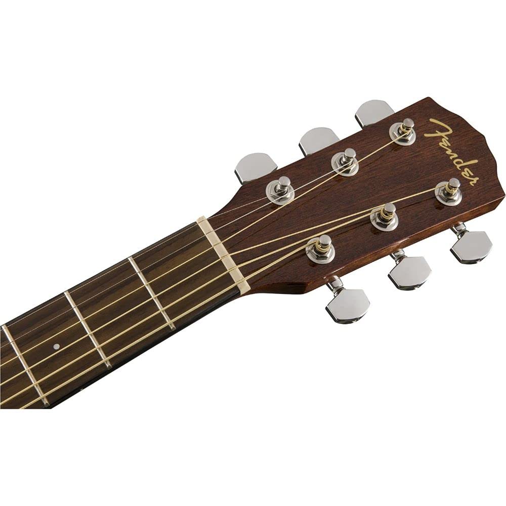 Fender CD-60S Dreadnought Acoustic Guitar, Walnut Fingerboard (Natural, Left-Hand) Bundle with Fender Classic Celluloid Guitar Medium 12-Pack Picks 351 Shape and Fender 2" Guitar Straps