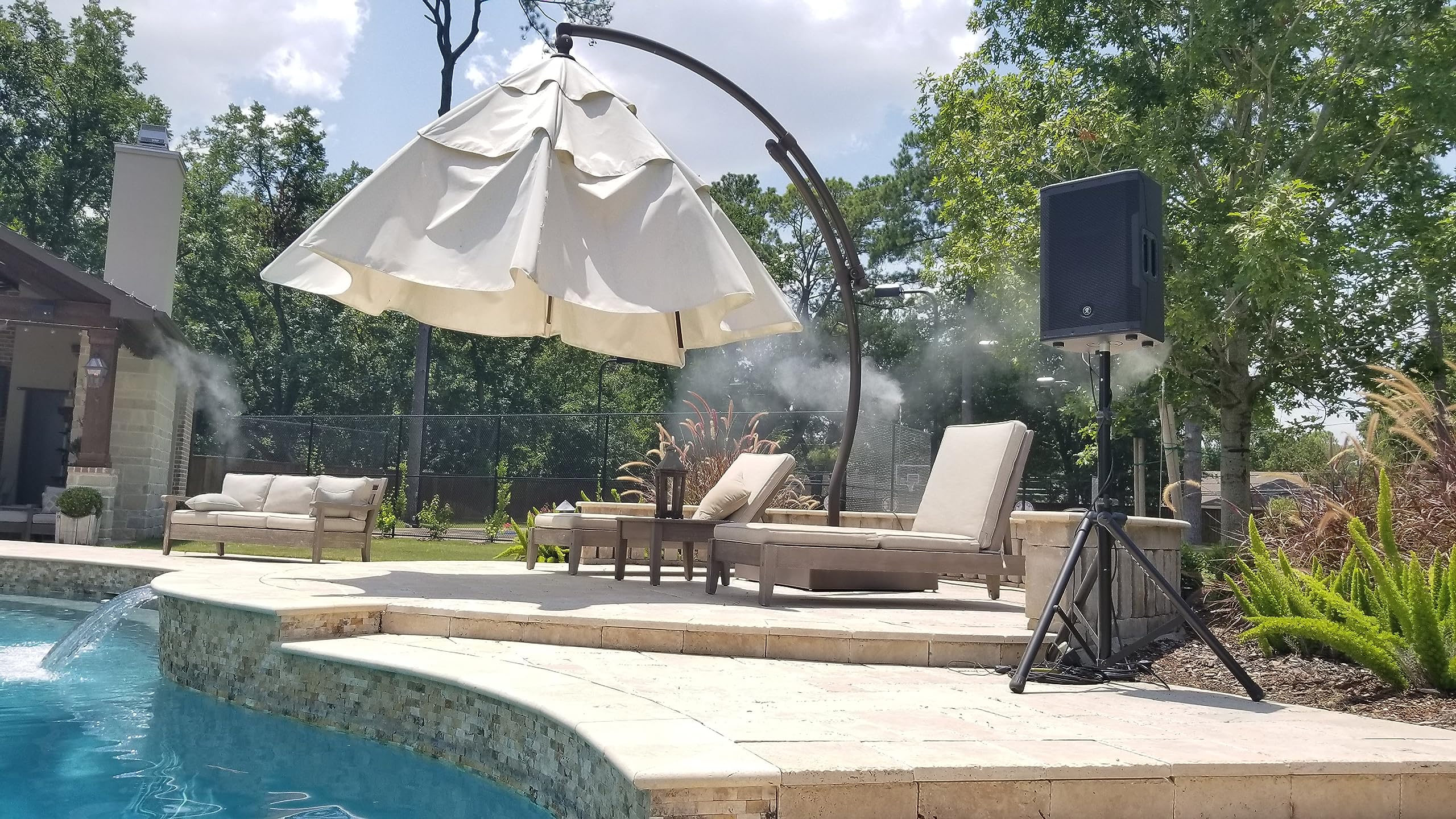 Mistcooling System - High pressure Misting System - Stainless Steel Tubing - 1500 PSI Misting Pump - DIY Misting System - Residential, Commercial & Industrial - (18 Ft Mist Line - 10 Nozzles)